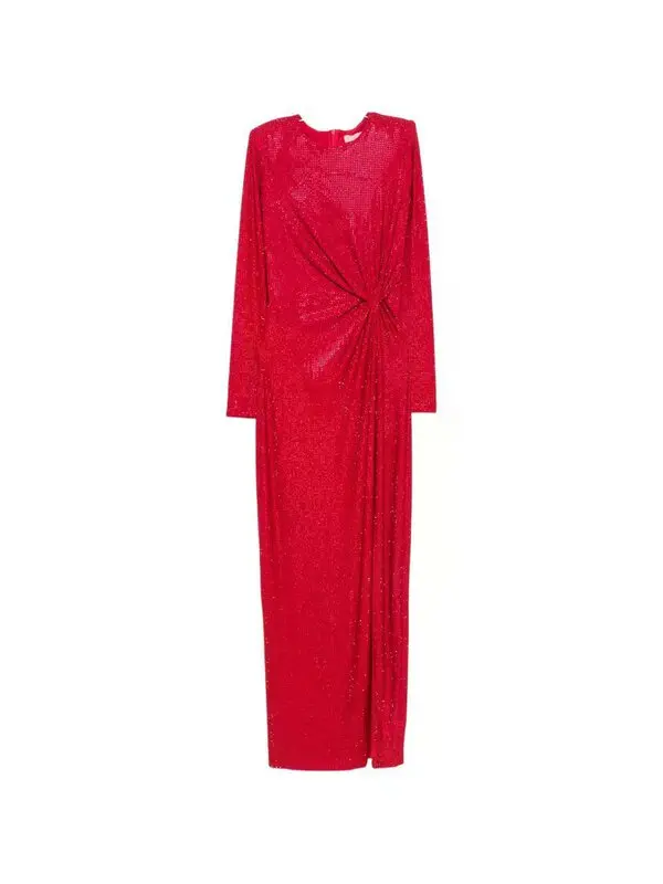 TWENTY FOURHAITCH Crystal-embellished Twisted-detail Maxi Dress - Red