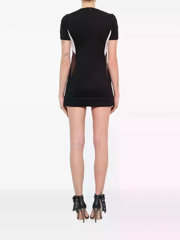 Neil Barrett Colour-block Button-detail Mini Dress