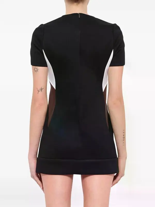 Neil Barrett Colour-block Button-detail Mini Dress