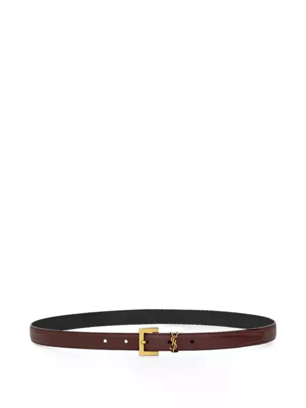 Saint Laurent Cassandre Thin Leather Belt