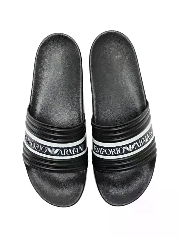 Emporio Armani Logo-print Ribbed Slides