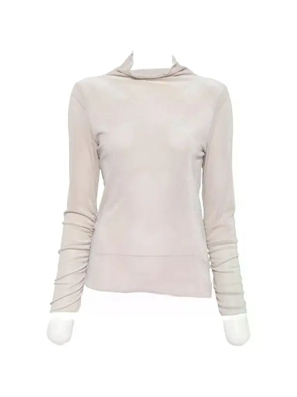 LUISA CERANO Ruched Roll-neck Top - Neutrals