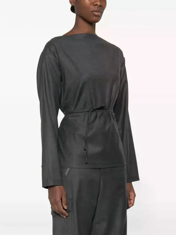Barena Venezia Belted Boat-neck Top - Grey