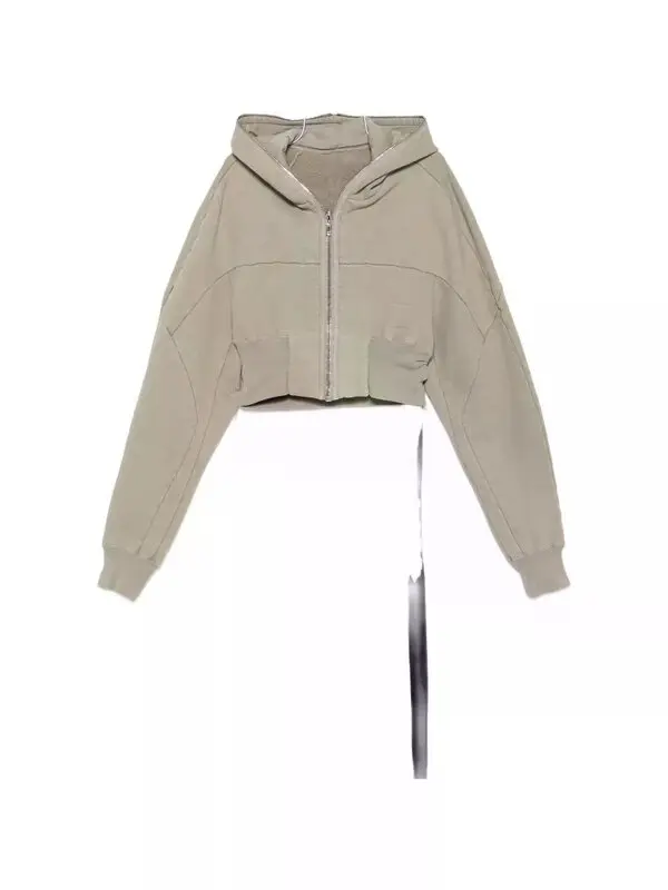 Rick Owens Cropped Zip-up Hoodie - Grey