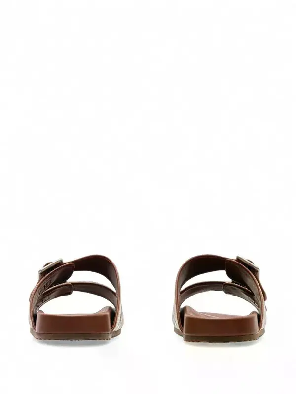 Burberry Check And Leather Urchin Sandals