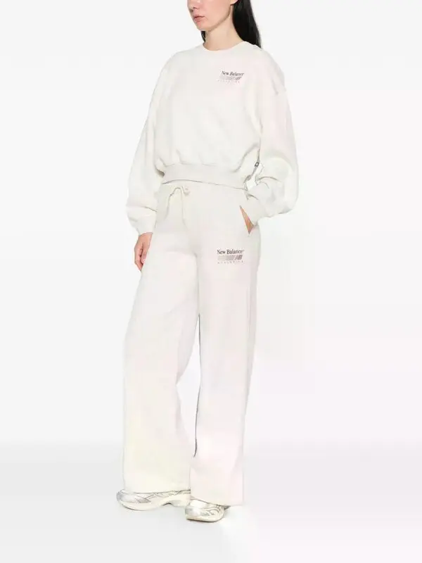NEW BALANCE Logo-print Wide-leg Track Pants - Neutrals