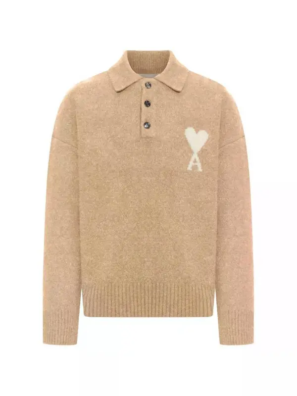 AMI Paris De Coeur Alpaca Sweater - Neutrals