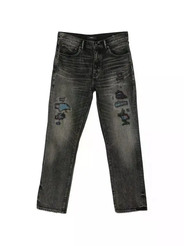 PURPLE BRAND Distressed Patchwork Jeans - Black