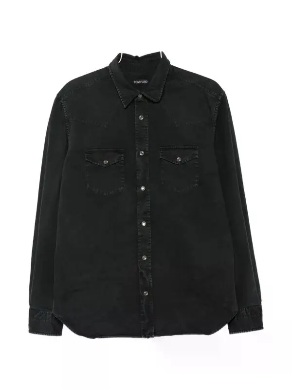 TOM FORD Long-sleeve Denim Shirt - Black