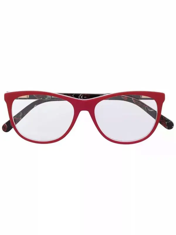 Moschino Cat-eye Logo-print Glasses - Red