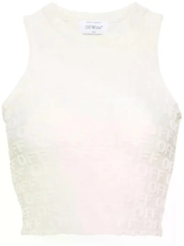 Off-White Rowing Terry-cloth Crop Top - Neutrals
