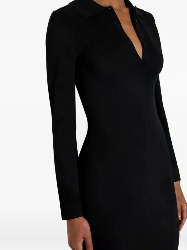 Elisabetta Franchi Knit Polo Collar Midi Dress