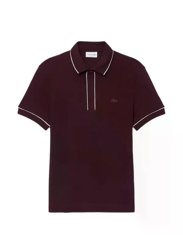 Lacoste Paris Piped-trim Piqué Polo Shirt - Red