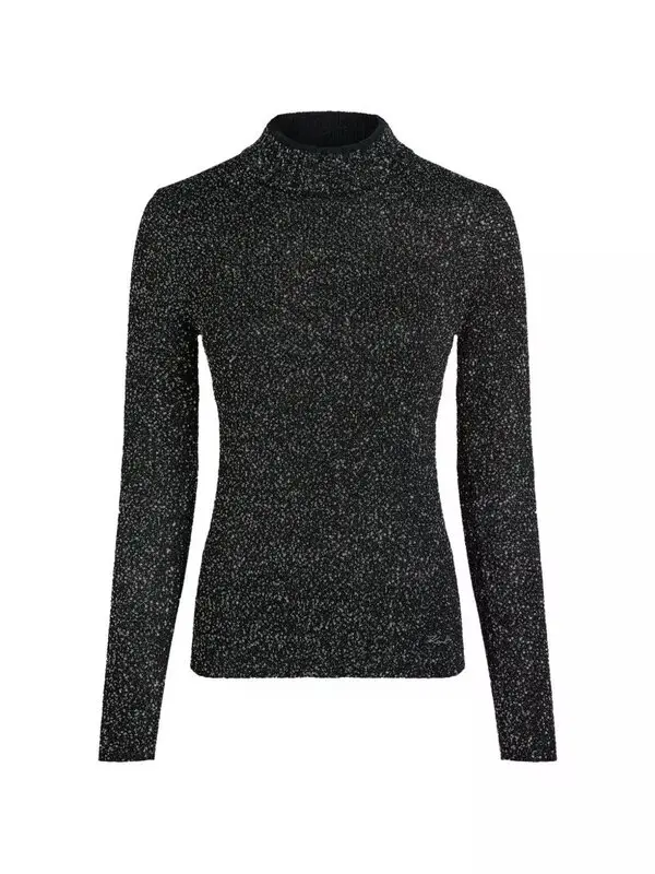 Karl Lagerfeld Sequin Embellished Knitted Top - Grey