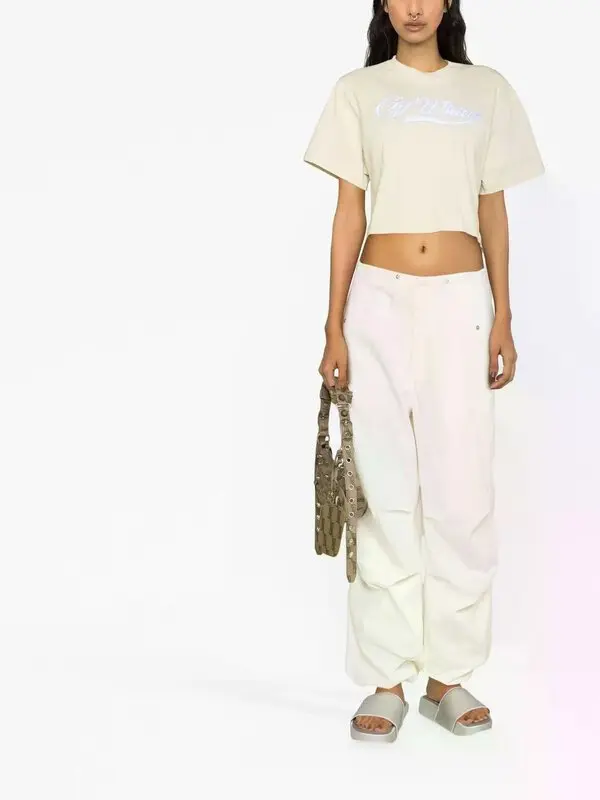 Off-White Logo-print Cropped T-shirt
