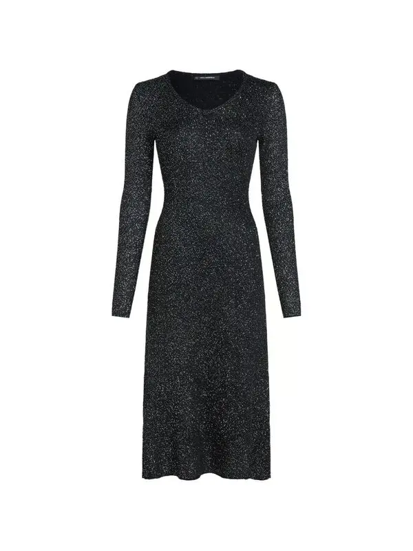 Karl Lagerfeld Sequin Knitted Dress - Black