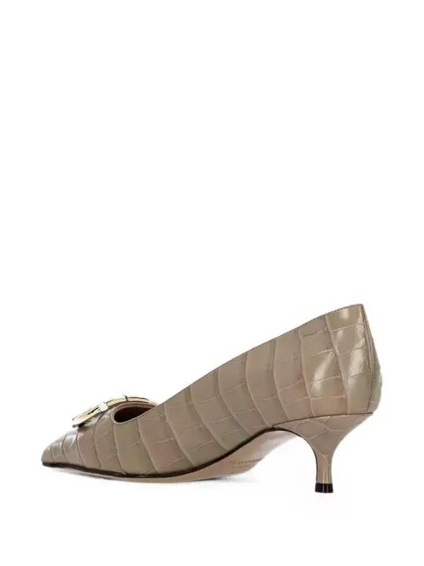 FERRAGAMO Gancini Croc-effect Pumps