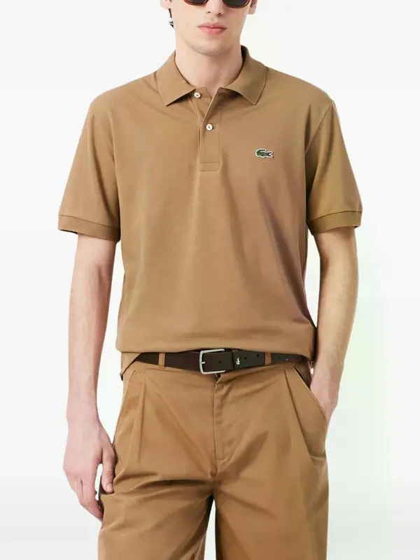 Lacoste Logo-patch Polo Shirt - Brown