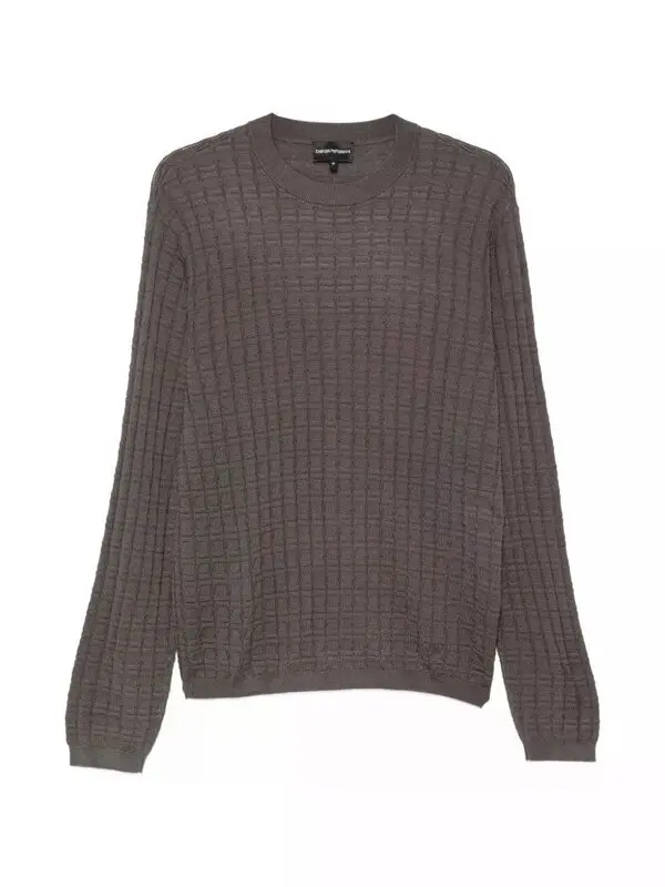 Emporio Armani Textured Knit Sweater - Grey