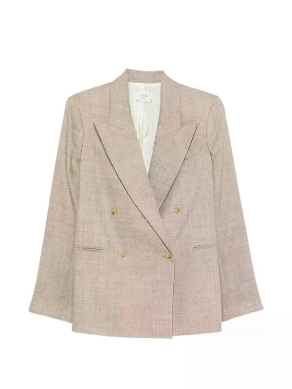 ALYSI Double-breasted Peak-lapel Blazer - Neutrals