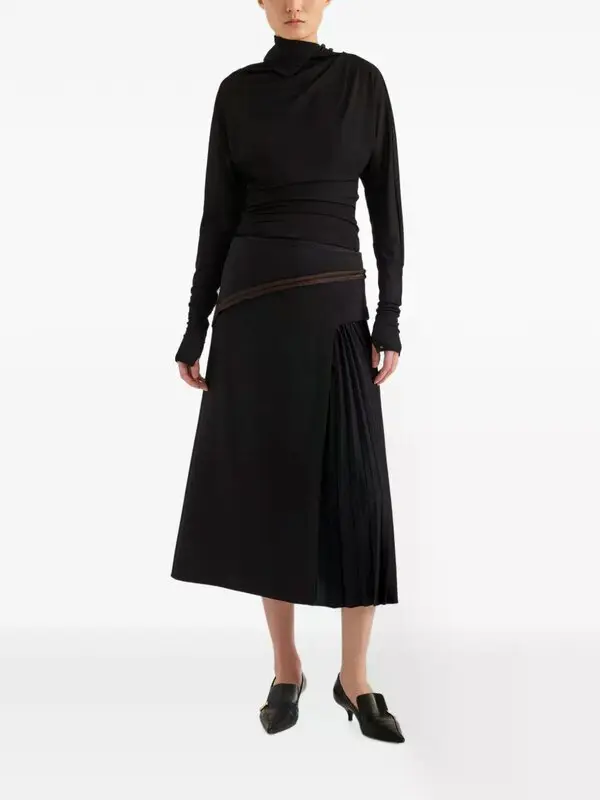 Proenza Schouler Golda Top In Gauzy Jersey - Black