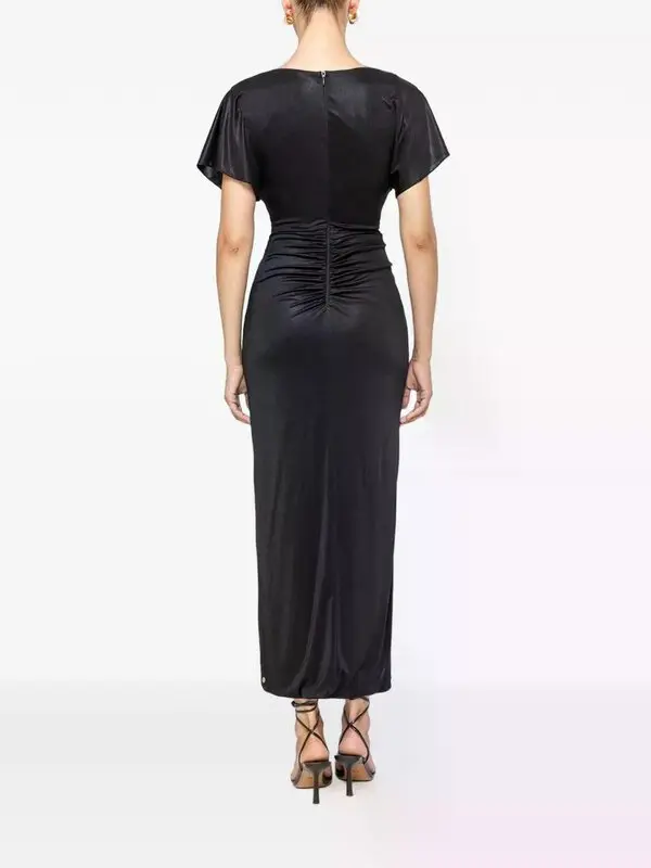 NISSA Metallic-detail Midi Dress