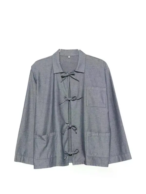 BASERANGE Liber Bow-fastening Shirt - Blue
