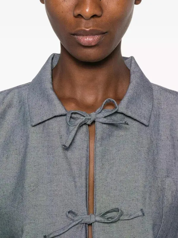 BASERANGE Liber Bow-fastening Shirt