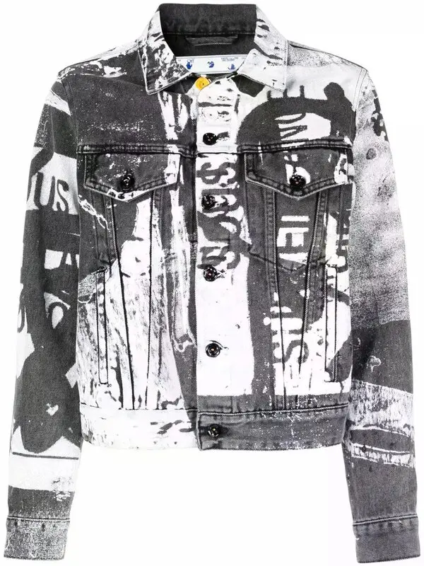 Off-White X Pablo Tomek Printed Denim Jacket - Black
