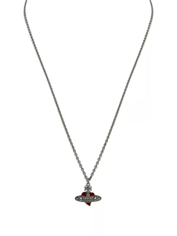 VIVIENNE WESTWOOD Man. Diamante Heart Pendant Necklace - Grey