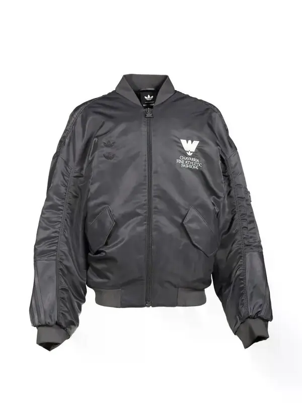 Adidas X Willy Chavarria Logo-patch Bomber Jacket - Grey