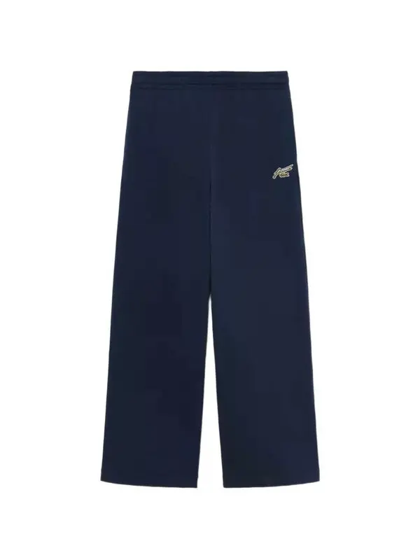Lacoste Logo-embroidered Wide-leg Track Pants - Blue