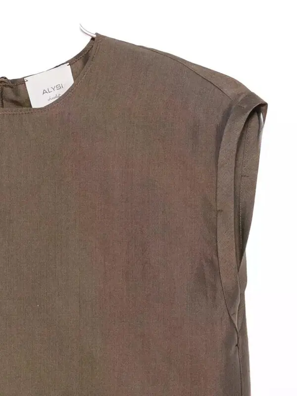 ALYSI Cap-sleeve Curved-hem Top