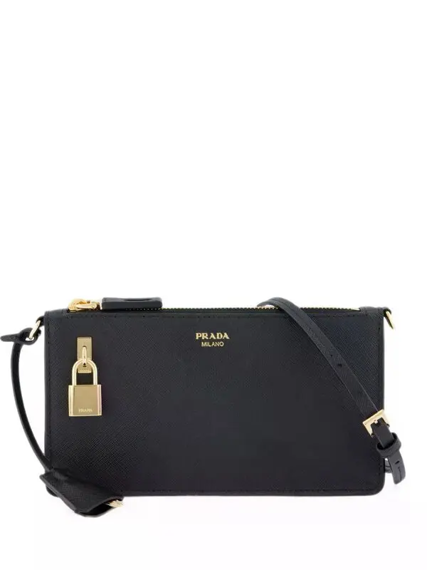 Prada Saffiano Leather Smartphone Pouch - Black
