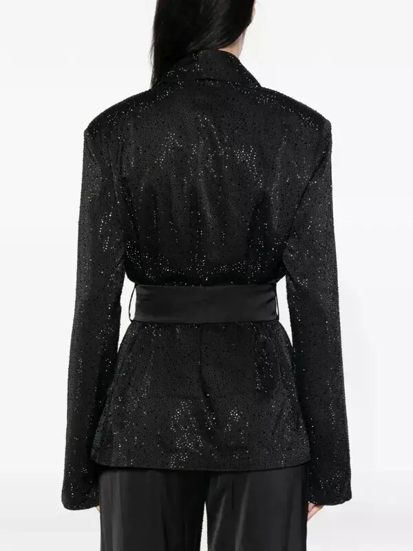 TWENTY FOURHAITCH Crystal-embellished Belted Jacket