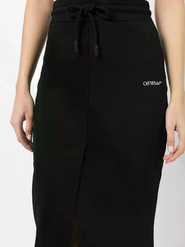 Off-White Drawstring Pencil Skirt