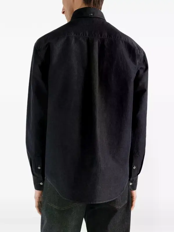 LEMAIRE Button-down Shirt In Linen And Cotton Chambray