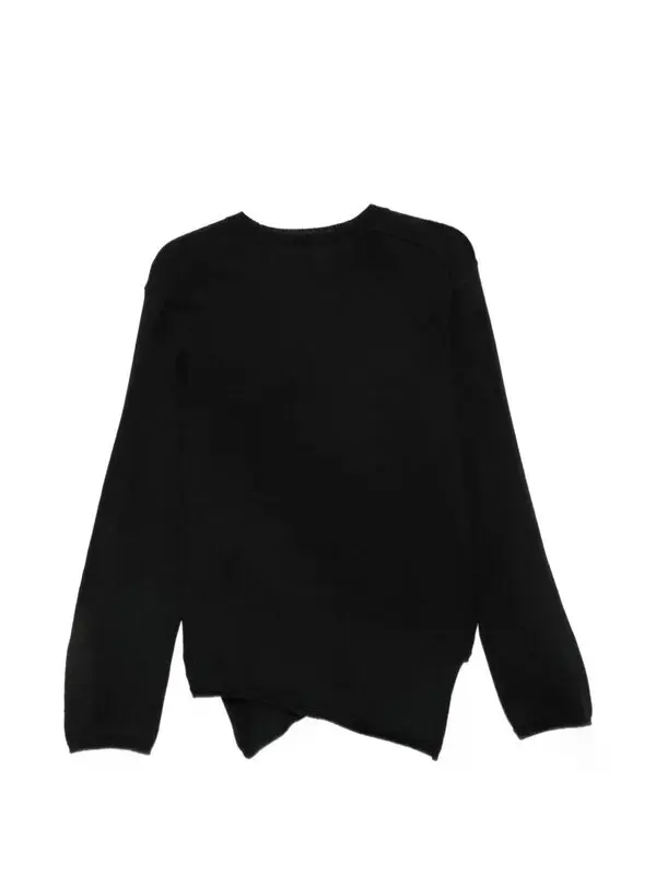 Comme Des Garçons Asymmetric Hem Fine Knit Crew Neck Sweater