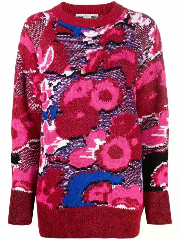 Stella McCartney Patterned Intarsia-knit Jumper - Pink