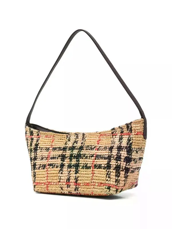 Burberry Margate Shoulder Bag In Raffia - Neutrals