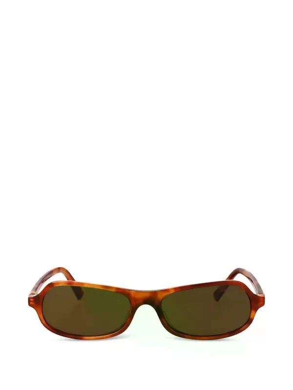 Miu Miu Tortoiseshell-effect Rectangle-frame Sunglasses - Brown