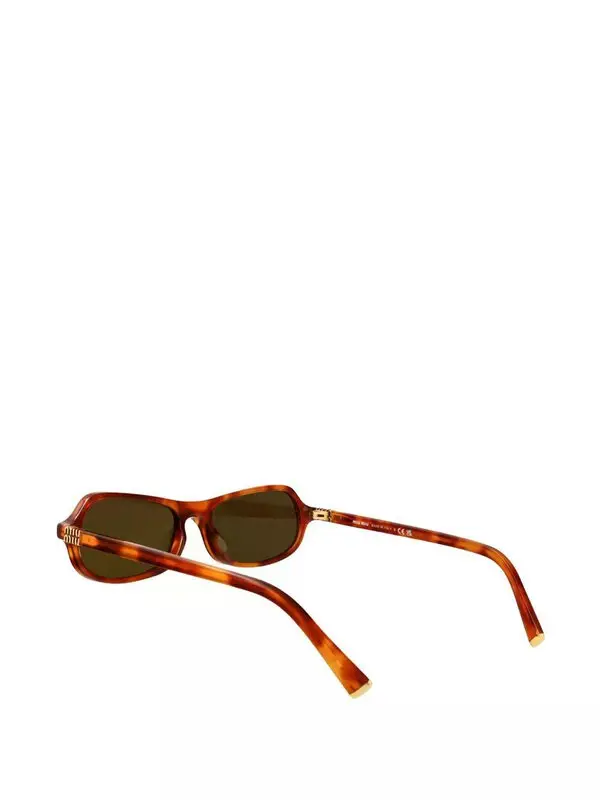 Miu Miu Tortoiseshell-effect Rectangle-frame Sunglasses