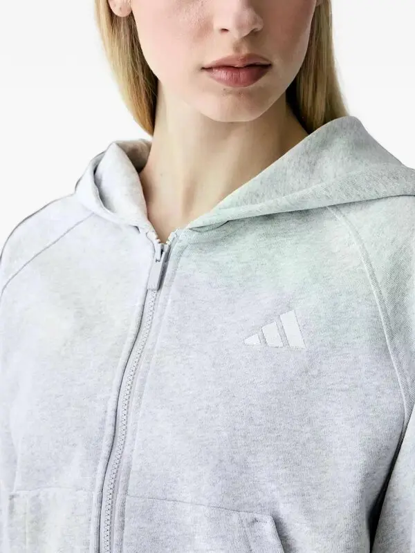 Adidas Logo-embroidered Zip-up Hoodie
