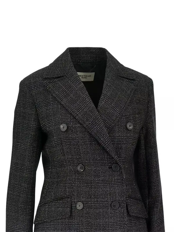 Max Mara Prince Of Wales Checked Double-breasted Wool Blazer