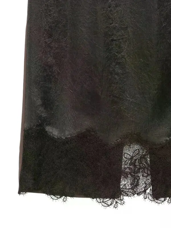 ALYSI Lace-trim Crinkled-finish Skirt