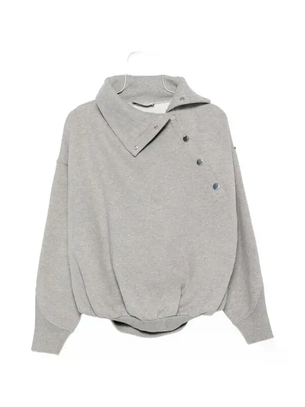 Sportmax Asymmetric Press-stud Sweatshirt - Grey