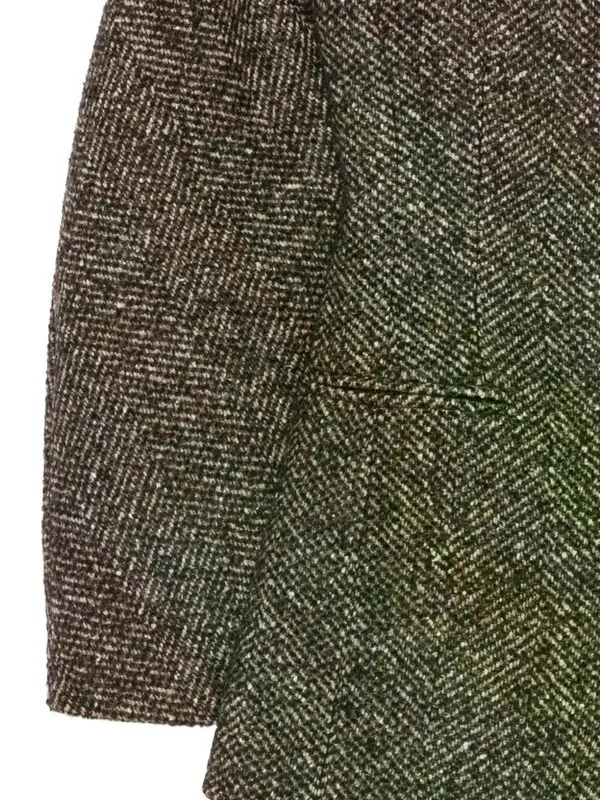BAZAR DELUXE Herringbone-pattern Collarless Jacket