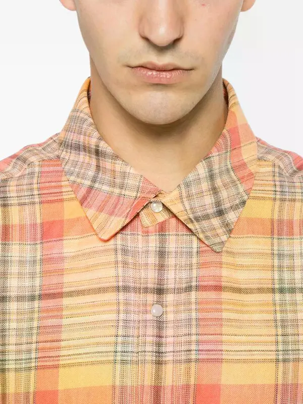 GOD'S TRUE LINEN Twilight Plaid Linen Shirt