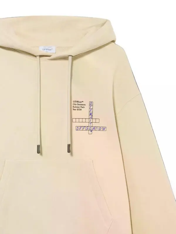 Off-White Logo-print Drawstring Hoodie - Neutrals