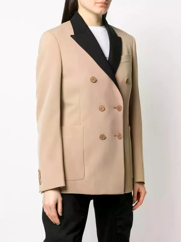 Stella McCartney Contrast-lapel Double-breasted Jacket - Neutrals
